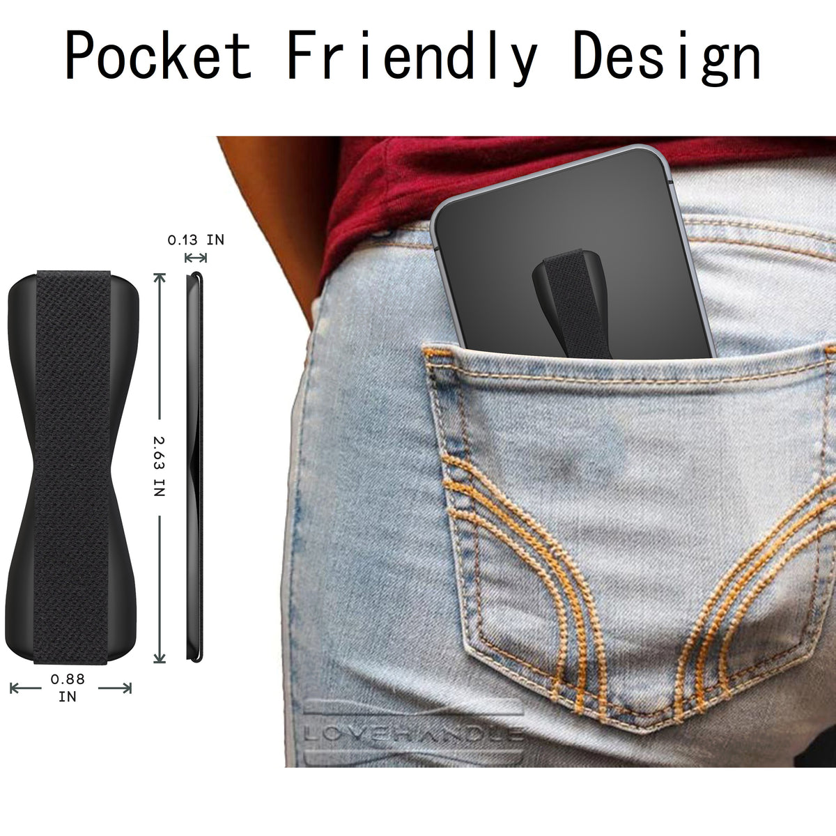 Blue Cell Phone Grip Designed by LoveHandle for Most Smartphones and M ...
